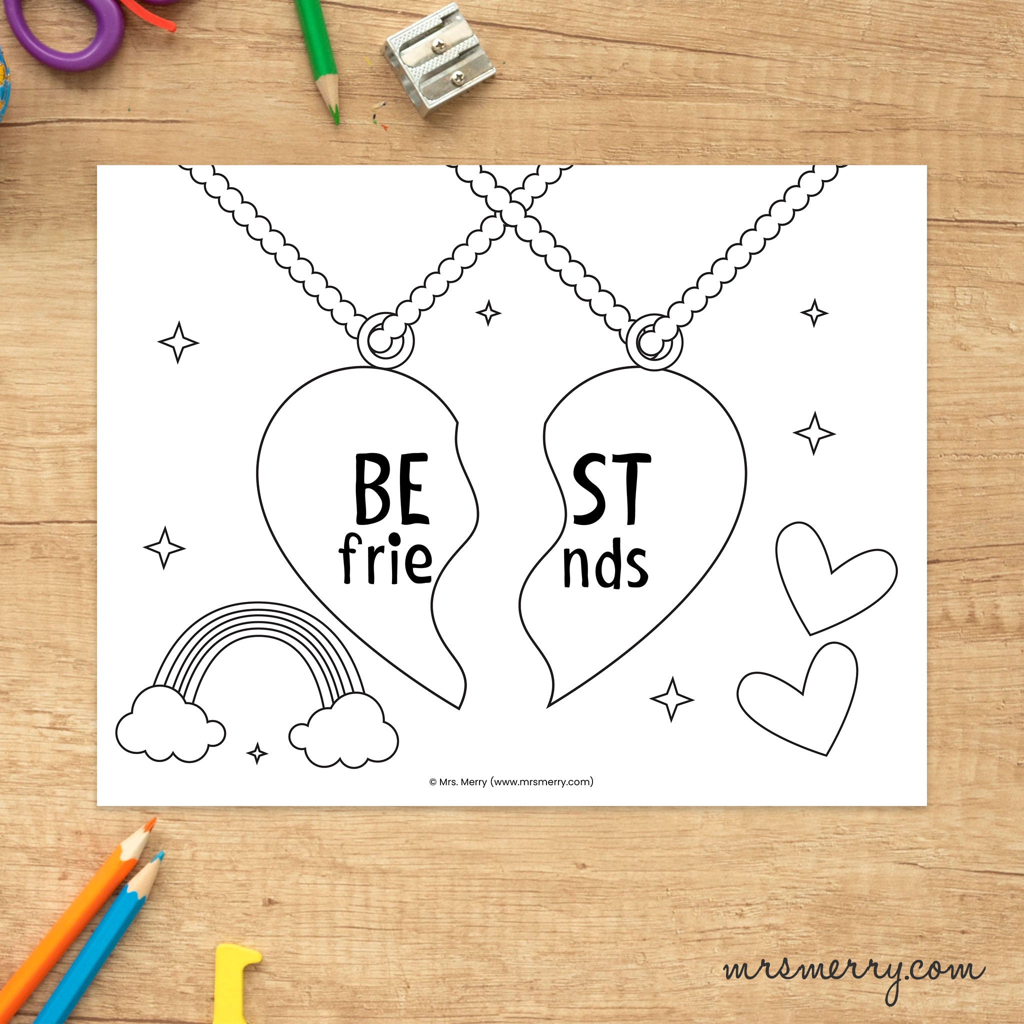 bff coloring pages easy