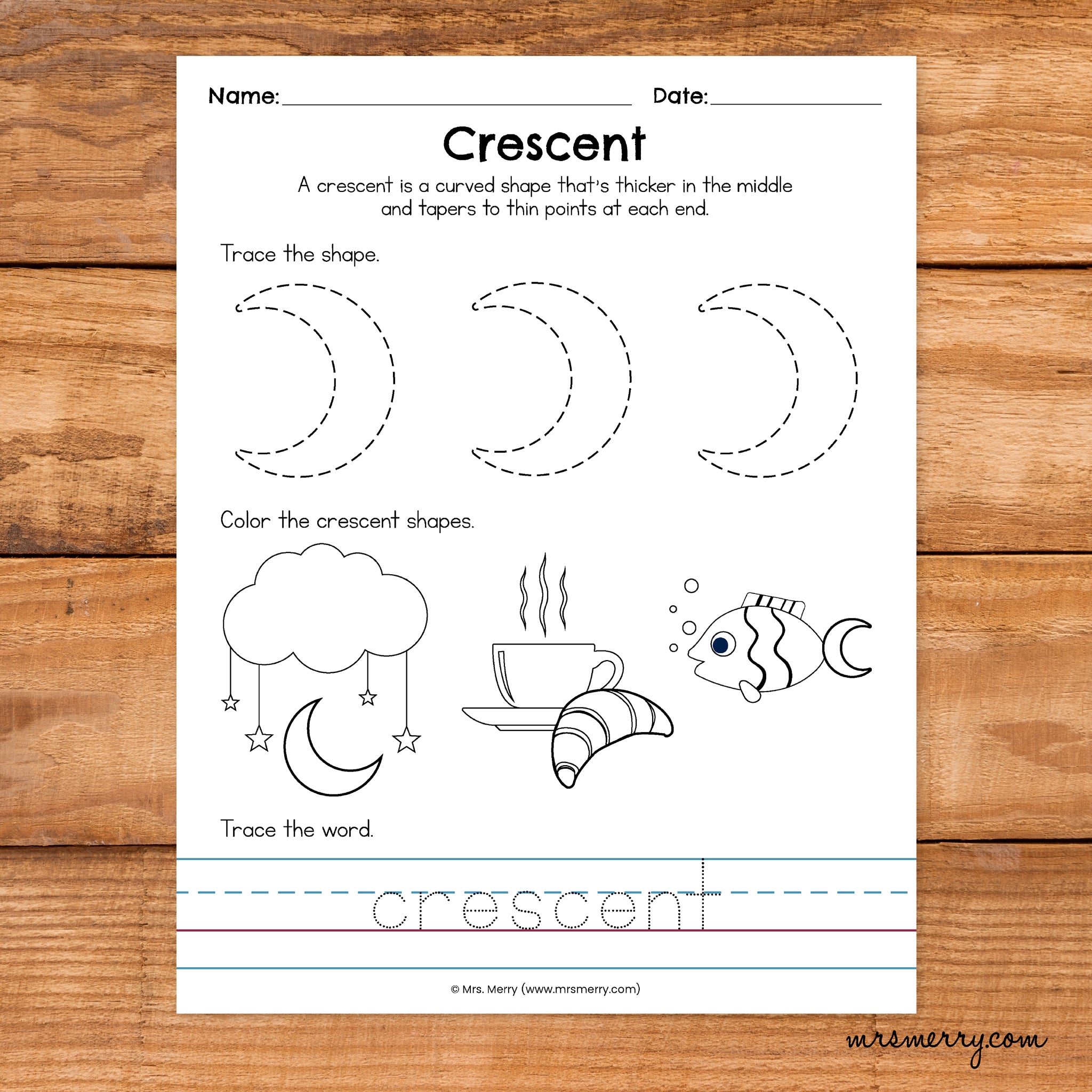shape tracing pages printable