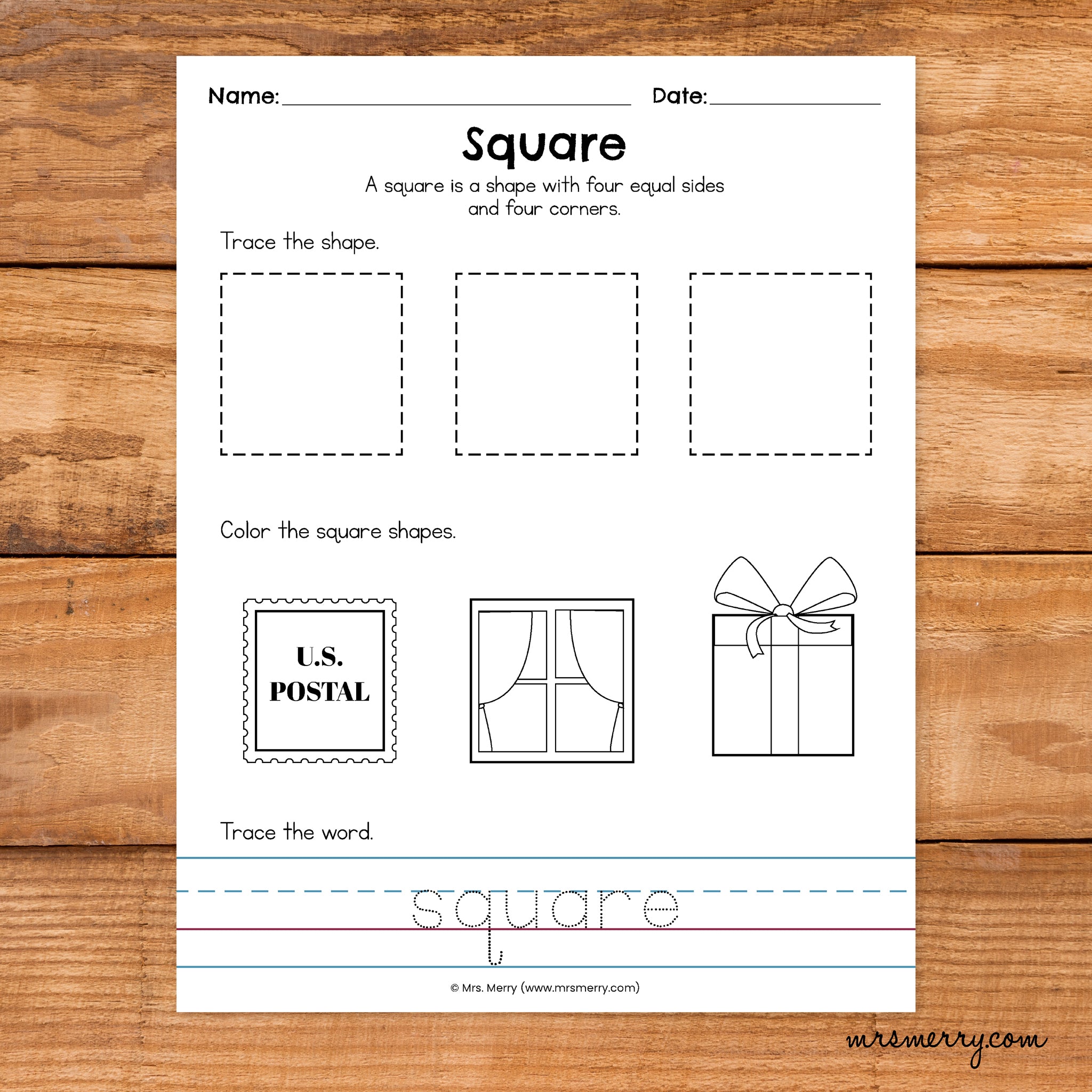 trace square worksheet